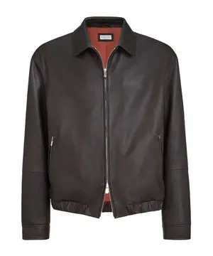 Brunello Cucinelli Leather Bomber Jacket
