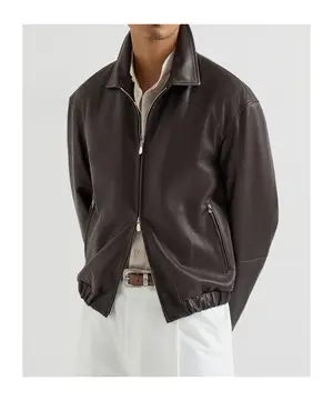 Brunello Cucinelli Leather Bomber Jacket