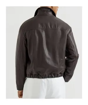 Brunello Cucinelli Leather Bomber Jacket