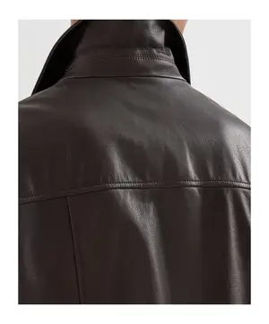 Brunello Cucinelli Leather Bomber Jacket