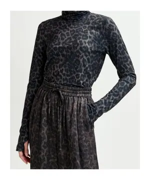 Essentiel Antwerp Leopard Print Turtleneck Top