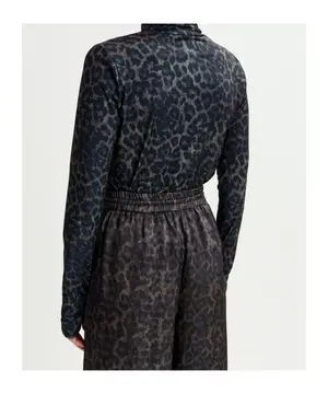 Essentiel Antwerp Leopard Print Turtleneck Top