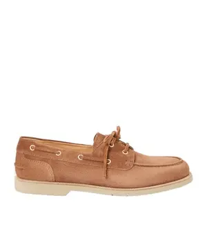Brunello Cucinelli Suede Boat Shoes - Hazelnut Color