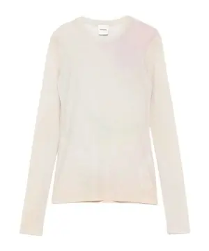Nanushka Long Sleeve Crewneck Top - White