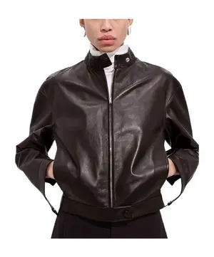 Bottega Veneta Papery Leather Blouson - Ebony