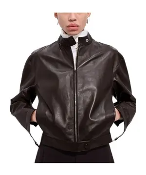 Bottega Veneta Papery Leather Blouson - Ebony