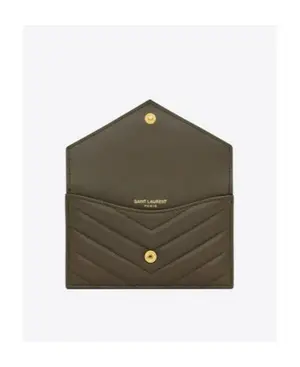 Saint Laurent Cassandre Matelassé Flap Card Case In Lambskin