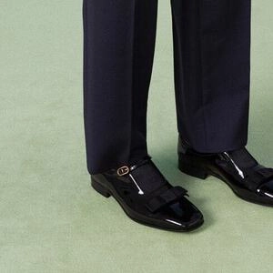 Gucci Gg Canvas Leather Loafers