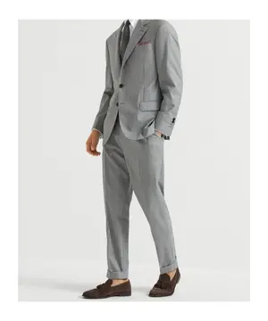 Brunello Cucinelli Tailored Wool Trousers With Pleated Hem