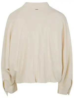 TWINSET Zip Front Bomber Jacket - Nude
