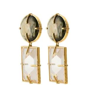 Saint Laurent Stone Drop Earrings - Yellow
