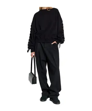 ROTATE BY BIRGER CHRISTENSEN Lace-up Sleeve Sweatshirt