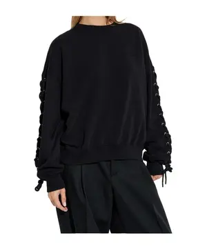 ROTATE BY BIRGER CHRISTENSEN Lace-up Sleeve Sweatshirt