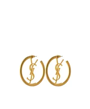 Saint Laurent Monogram Hoop Earrings