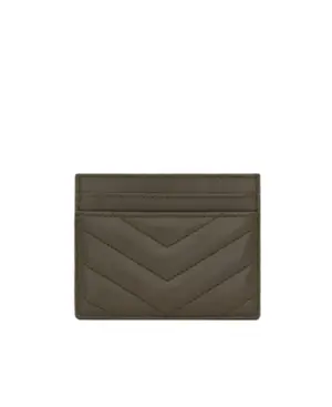 Saint Laurent Cassandre Matelassé Card Case In Lambskin