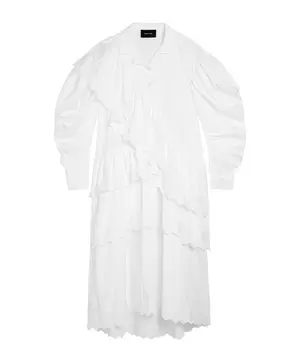 Simone Rocha Ruffled Cotton Midi Shirt Dress