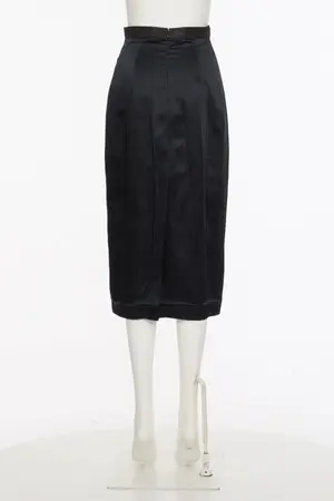 Valentino Garavani Satin Midi Skirt With Bow Detail - Black