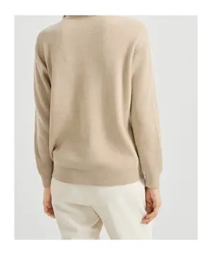 Brunello Cucinelli Cashmere English Rib Knit Turtleneck Sweater