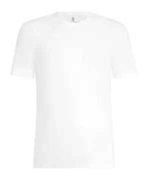 Brunello Cucinelli Ribbed Crew-neck T-shirt - White
