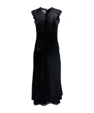 Prada Sleeveless V-neck Jacquard Dress