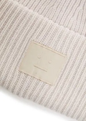 Acne Studios Ribbed Beanie With Face Patch
