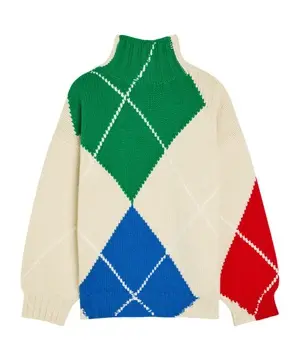 J.W.ANDERSON Pringle Argyle High-neck Wool Jumper - Nude