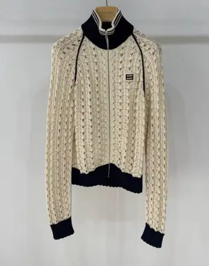 Miu Miu Cotton Zipper Cardigan