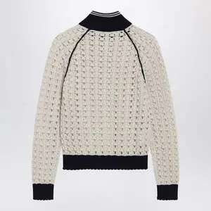 Miu Miu Cotton Zipper Cardigan - Beige