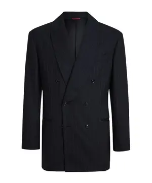 Brunello Cucinelli Chalk Stripe Shawl Lapels Tuxedo Jacket - Black