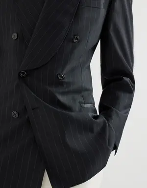 Brunello Cucinelli Chalk Stripe Shawl Lapels Tuxedo Jacket