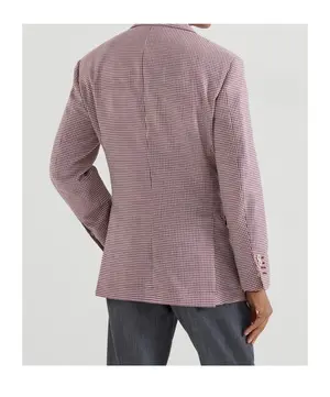 Brunello Cucinelli Houndstooth Peak Lapels Tailor Blazer