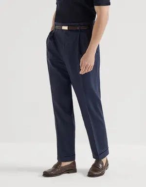 Brunello Cucinelli Virgin-wool Chevron Trousers With Double Pleats