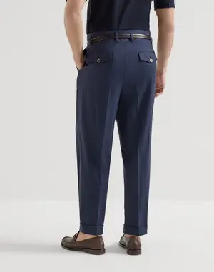 Brunello Cucinelli Virgin-wool Chevron Trousers With Double Pleats