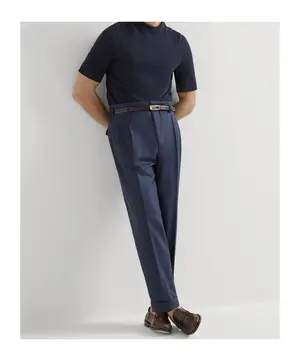 Brunello Cucinelli Virgin-wool Chevron Trousers With Double Pleats