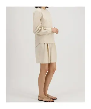 Harris Wharf London Collarless Shirt In Coolmax Seersucker