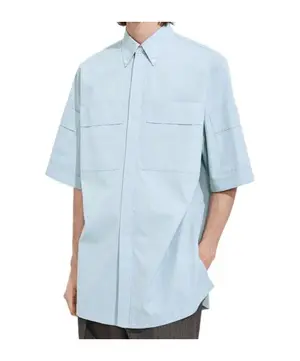 Bottega Veneta Cotton Poplin Shirt - Blue