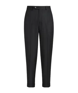 Brunello Cucinelli Tailored Pinstriped Pleated Trousers - Black