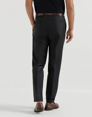 Brunello Cucinelli Tailored Pinstriped Pleated Trousers - Black
