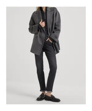 Brunello Cucinelli Ribbed Knit High Neck Top With Zip Detail - Anthracite