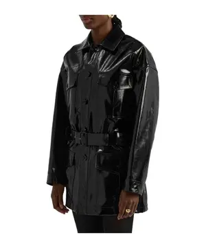 Saint Laurent Belted Vinyl Jacket