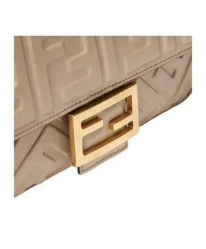 Fendi Embossed Ff Motif Leather Bag - Grey
