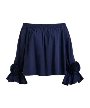 Essentiel Antwerp Strapless Cotton Top With Rosette Details