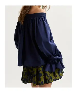 Essentiel Antwerp Strapless Cotton Top With Rosette Details