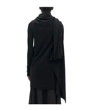 ANN DEMEULEMEESTER Felted Wool Draped Knit Top