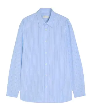 Dries Van Noten Croom Pinstriped Cotton-poplin Shirt - Blue