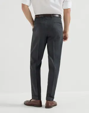 Brunello Cucinelli Chevron Pleated Trousers