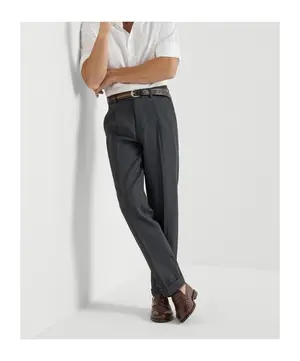 Brunello Cucinelli Chevron Pleated Trousers