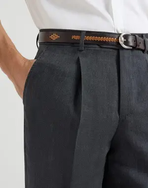 Brunello Cucinelli Chevron Pleated Trousers