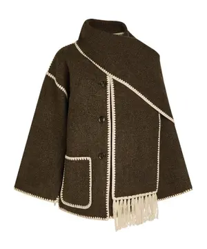 TOTEME Scarf-effect Wool-blend Jacket - Green