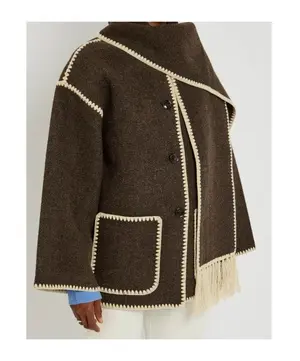 TOTEME Scarf-effect Wool-blend Jacket - Green